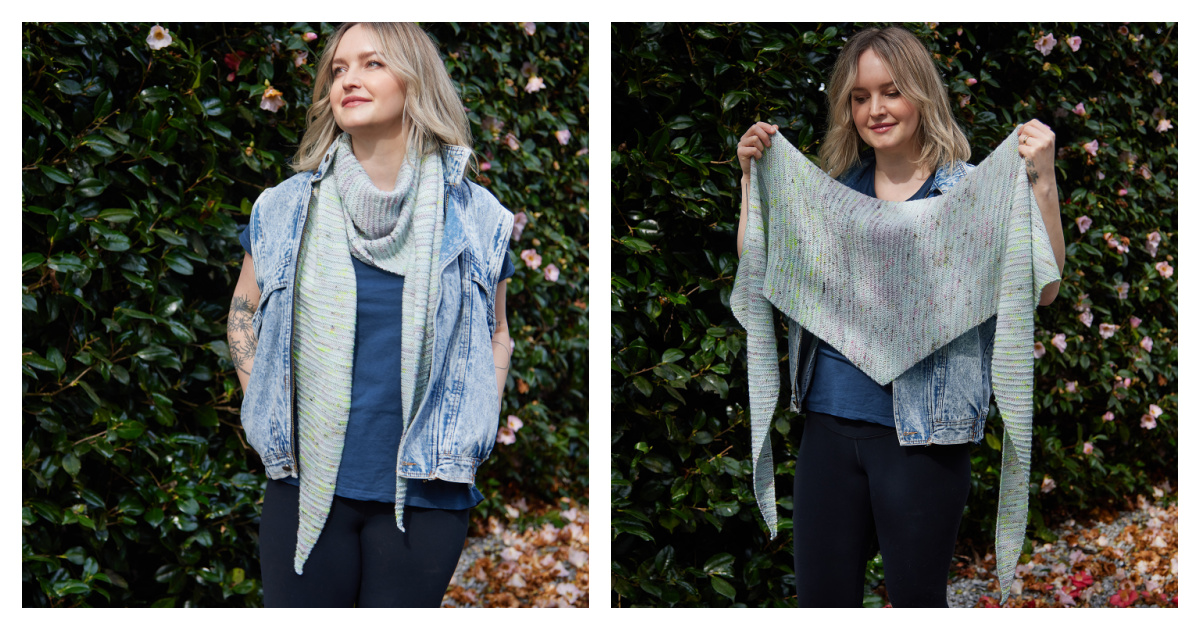 April Shallow Triangle Scarf Free Knitting Pattern